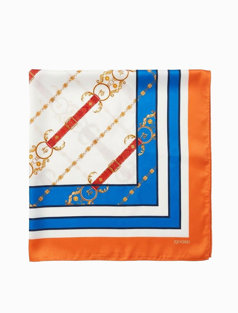 Square Scarf Blue and Orange - Zjoosh