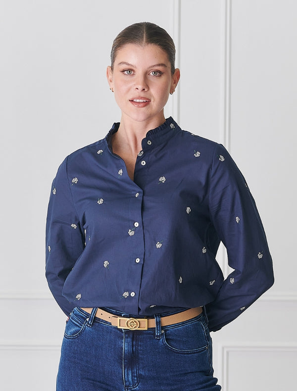 Tulip Shirt Navy - FINAL SALE - Zjoosh