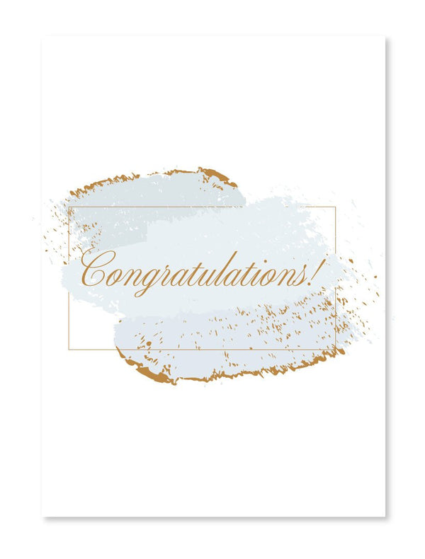 Congratulations Blue Brush Card - Zjoosh