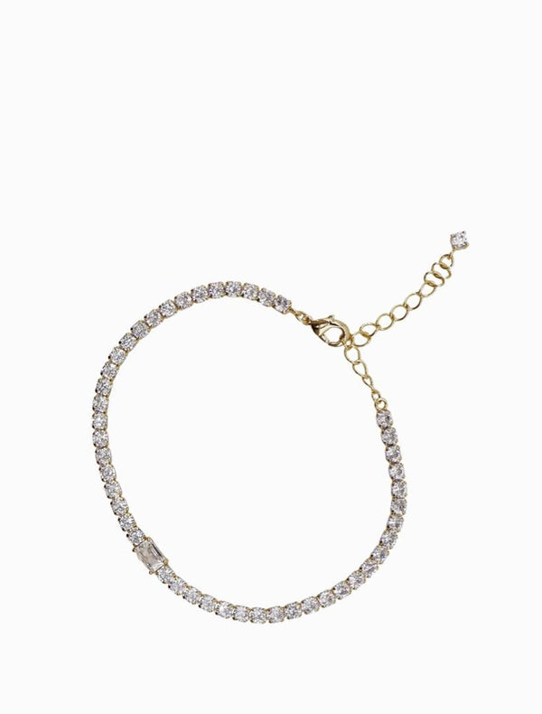 Crystal Bracelet Gold | Fine Cut Crystal Bracelet - Zjoosh