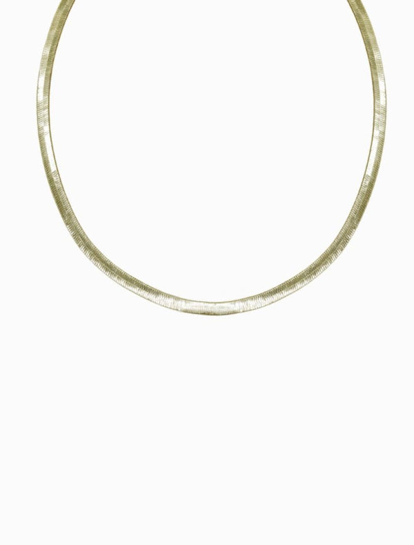 Gold Layering Necklace | Flat Snake Chain Necklace - Zjoosh