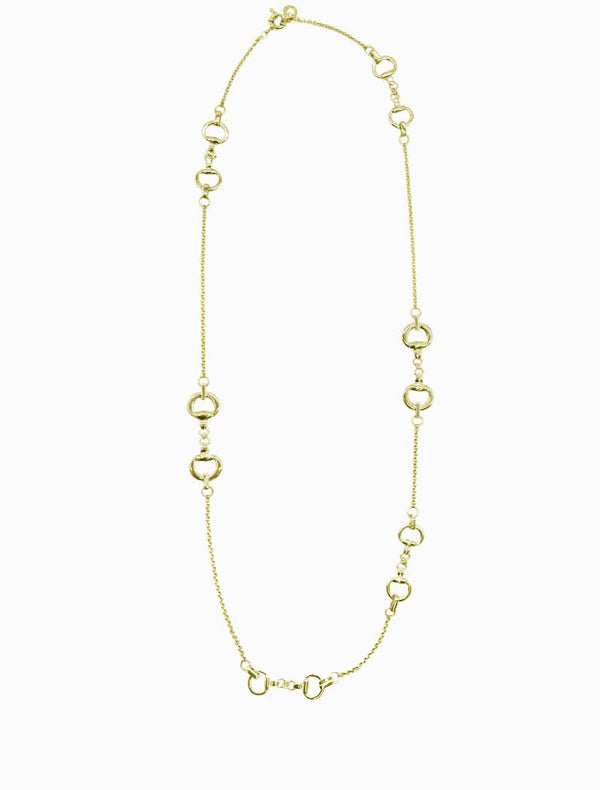 Gold Horsebit Long Necklace | Explore Zjoosh
