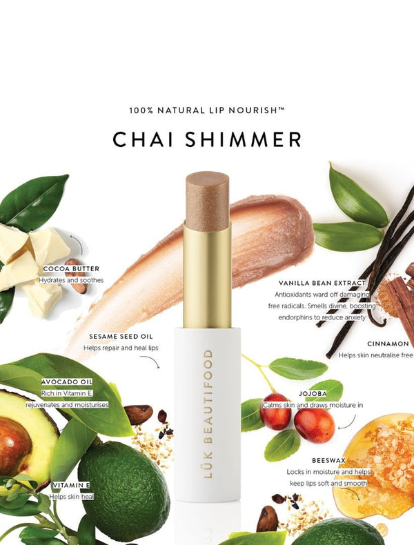 Lip Nourish Lipstick Chai Shimmer | Luk Beautifood - Zjoosh