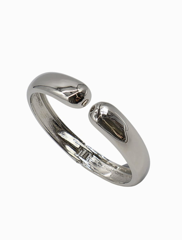 Stylish Silver Bracelet | Silver Tear Drop Hinge Bangle - Zjoosh