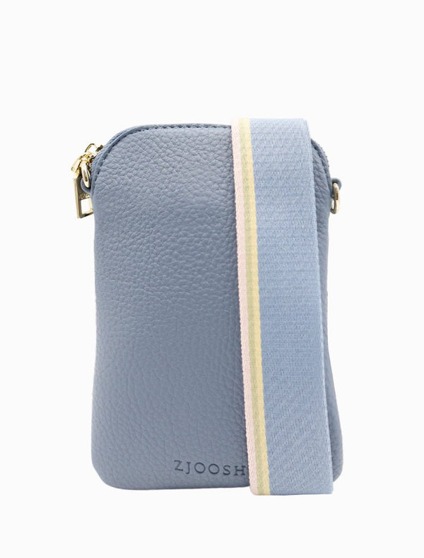 Blue Cross Body Phone Bag | Wanderer Cross Body Bag Denim - Zjoosh